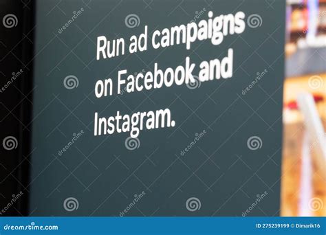 Run Ad Campaigns On Facebook And Instagram Editorial Stock Image