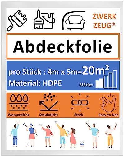 10x ZWERKZEUG 10 Stück Set je 4m x 5m Maler Abdeckfolie Transparente