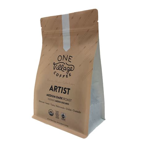 Customized Colors Compostable Box Bottom Coffee Bag Biodegradable Pouch