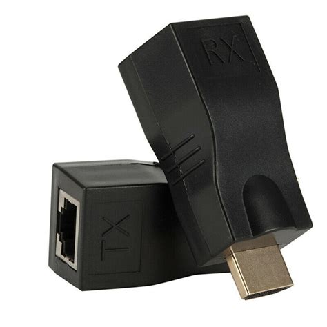 Extensor Hdmi 3D 30 Metros 1 Via Cabo De Rede Rj45 Cat5e 6 TechBrasil
