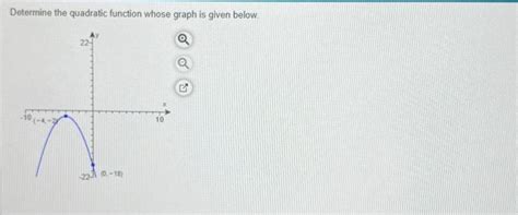 solved determine the quadratic function whose graph is given