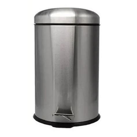 Lixeira A O Inox Litros Pedal Cesto Remov Vel Prata Submarino