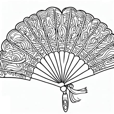 Dibujos De Un Hermoso Abanico Para Colorear Para Colorear Pintar E