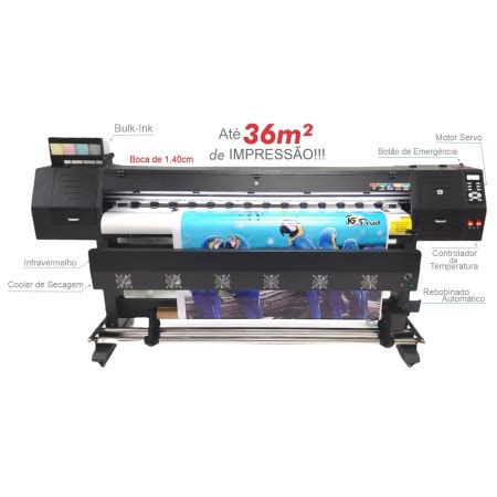 Plotter de Impressão JV1400 Plus ECO Solvente Ou Sublimação KG Print