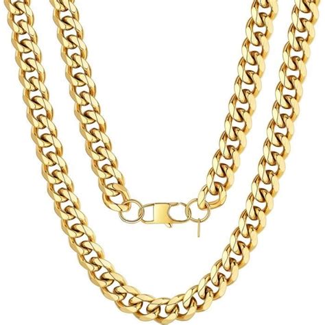 Chaîne Collier Cubaine Homme Femme De 3 6 9 12Mm En Acier Inoxydable