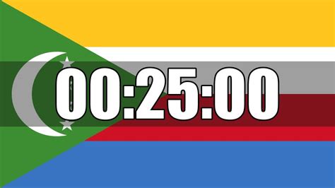 25 Minutes Countdown Timer Curated On Comoros Flag Ultra Focus In HD