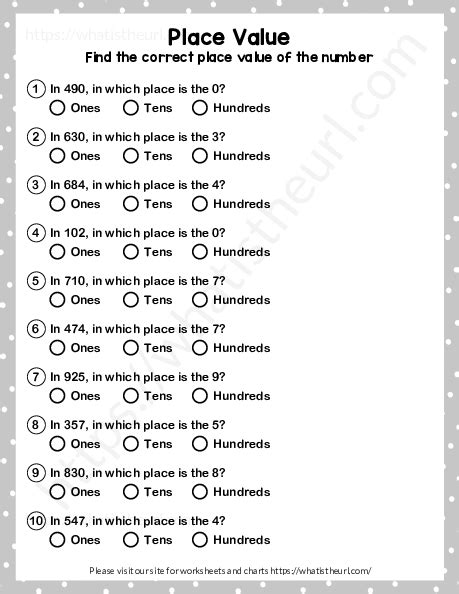 Place Value Worksheet Exercise Your Home Teacher