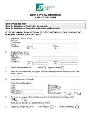 Fillable Online APPLICATION FOR OFFICIAL PLAN AND ZONING BY LAW Fax