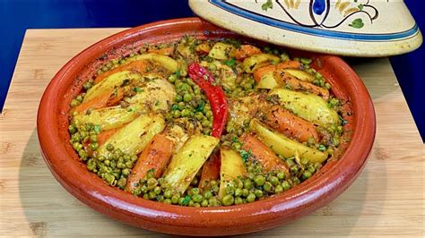 RECETTE DE TAJINE FACILE RAPIDE ET DÉLICIEUX AU POULET PETITS POIS