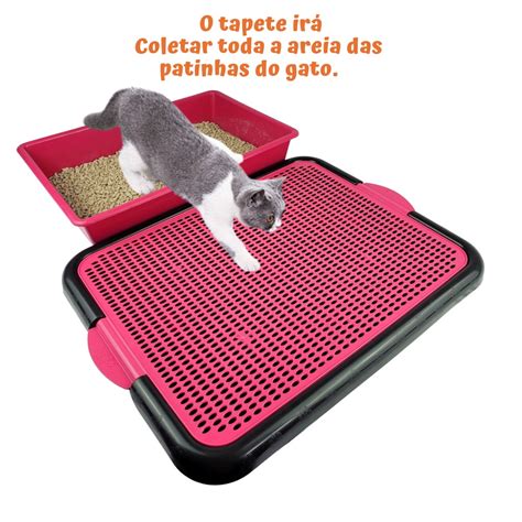 Tapete Coletor de Areia para Gato lavável Bandeja Coletora Areia