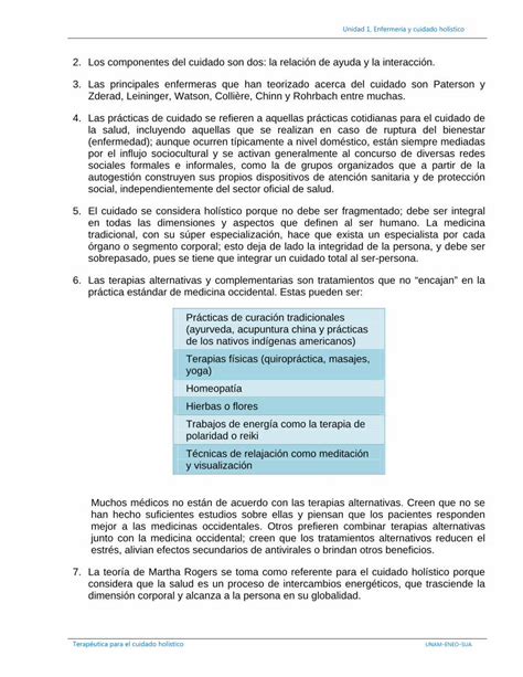 PDF Unidad 1 Enfermería y cuidado holístico UNIDAD 1 Enfermería y