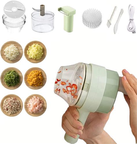 Ensemble de coupe légumes électrique portable 4 en 1 hachoir à ail