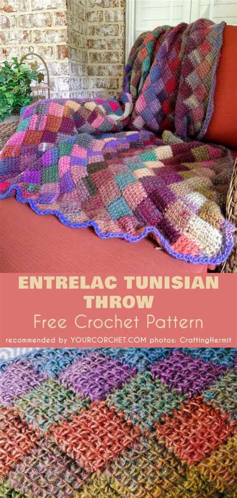 Babyghan Tunisian Crochet Entrelac Throw Free Crochet Pattern And