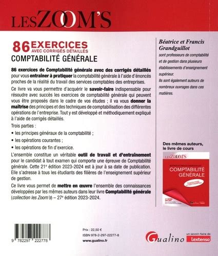 Comptabilité générale 86 exercices avec de Francis Grandguillot