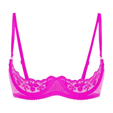 Damen Spitze Hebe BH mit Bügel Transparent Bustier Bralette Büstenhebe