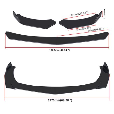 Front Bumper Chin Lip Splitter Spoiler Body Kit Ubuy India