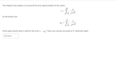 solved the integral test enables us to bound the error