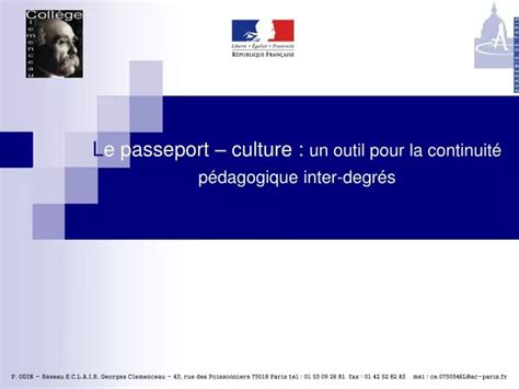 PPT L e passeport culture un outil pour la continuité pédagogique