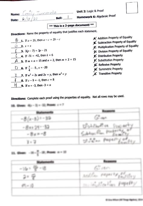 geometry unit 2 test logic and proof answer key