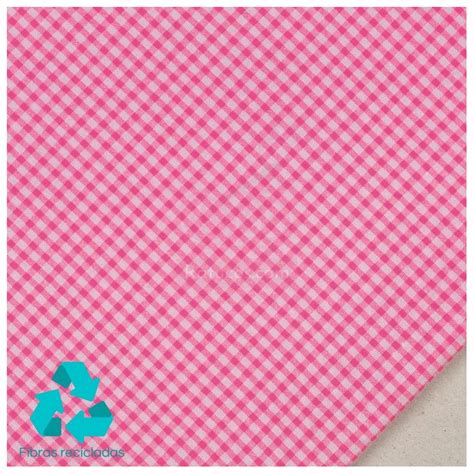 Tela Cuadro Vichy Cm Fucsia Bicolor Serie Seersucker