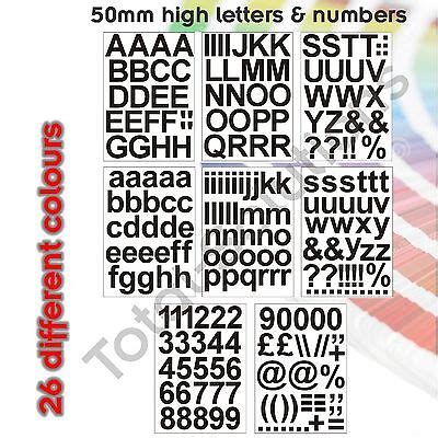 50mm Self Adhesive Vinyl Letters And Numbers Upper Lower Case 24