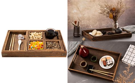 Yangbaga Serving Trays With Handles Set Of Wooden Platters Wooden