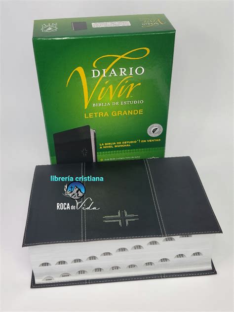 Biblia De Estudio Diario Vivir Letra Grande NTV Sentipiel Negro Con