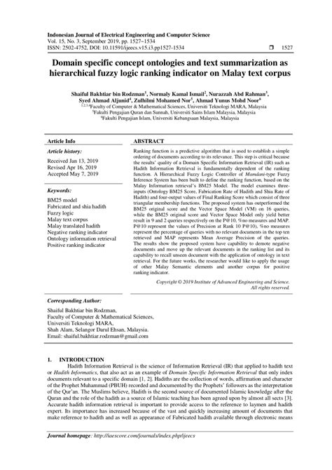 pdf domain specific concept ontologies and text summarization as hierarchical fuzzy logic