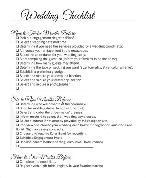 Wedding Flower Checklist Printable Best Flower Site