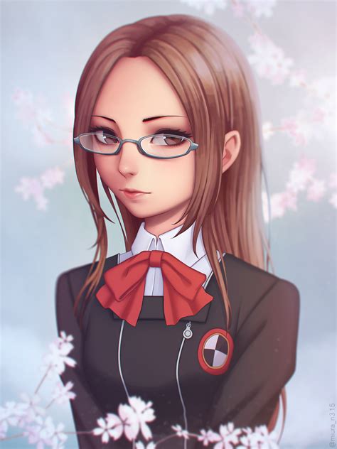Miura N315 Fushimi Chihiro Persona Persona 3 Highres 1girl Bow Brown Eyes Brown Hair