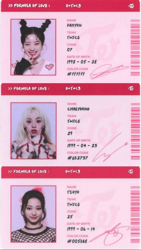 Formula Of Love Twice Photo Cards Photocard Twice