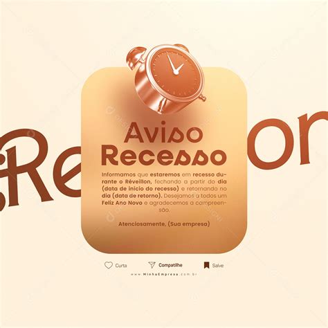 Aviso Recesso Empresa Informamos Que Estaremos Em Recesso Durante O