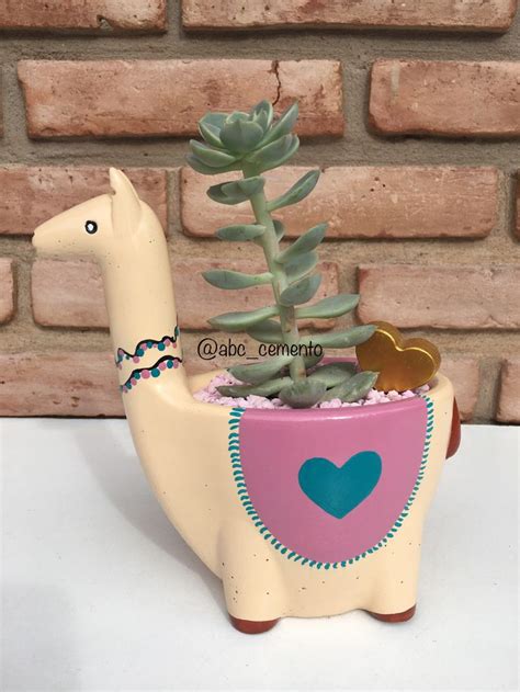Llamas Macetas De Cemento Macetas Pintadas Macetas Colgantes