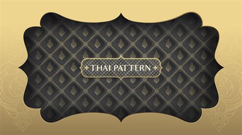 Golden Frame Over Black And Gold Thai Pattern 1257188 Vector Art At