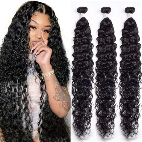 Human Hair Weave Wet Wavy Bundles Black Inch Water Wave Bundles