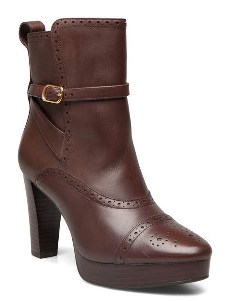Lauren Ralph Lauren Mckinsey Burnished Leather Bootie Korolliset