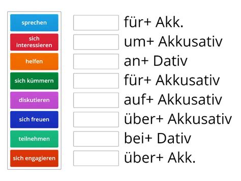 Rektion Der Verben Match Up