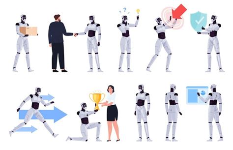 Robots Humanoides El Concepto De Ayudar A Las Personas Con Inteligencia