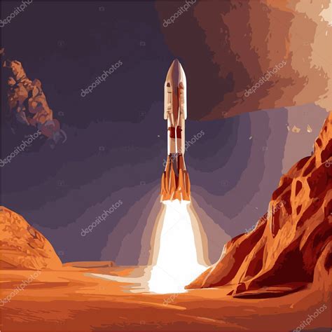 El Sistema De Lanzamiento Espacial Despega Ilustraci N Vectorial