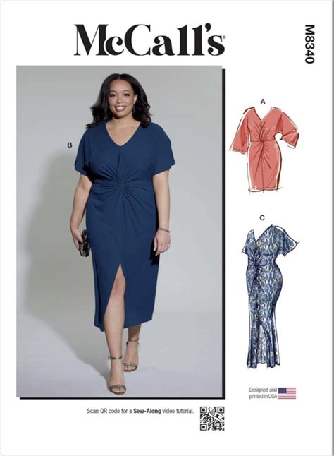 Sewing Pattern For Womens Plus Size Dresses Mccalls Pattern M8340 New