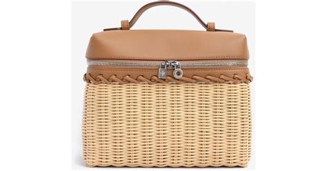 Loro Piana Extra Pocket L19 Wicker Pouch In Natural Lyst Australia