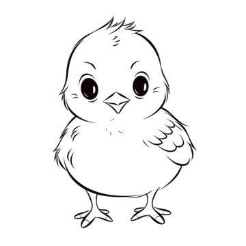 Dibujo De Lindo Pollito Para Colorear P Ginas Esquema Boceto Vector Png