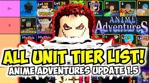 ALL UNITS Update 1 5 Tier List In Anime Adventures Who Is The BEST