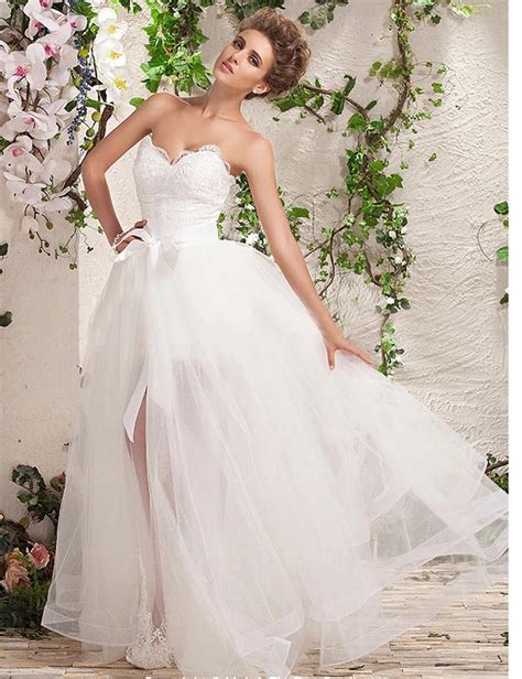 2016 New Arrival Gorgeous Sweetheart Neckline Empire Tulle Two Pieces Detachable Skirt Wedding