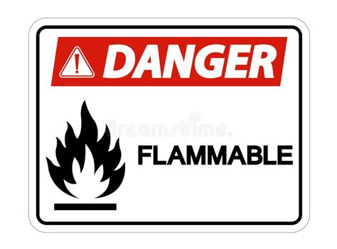 Aislante Inflamable De La Muestra Del Símbolo Del Peligro En El Fondo