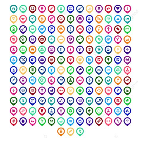 159 Map Icons Place Pointers Location Pointers Illustration PNG And