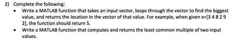solved 2 complete the following write a matlab function
