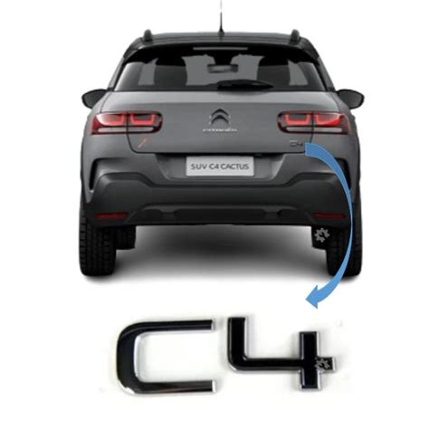 Emblema C4 Traseiro Citroen Cactus 2019 2020 Original Autorizada Pecas