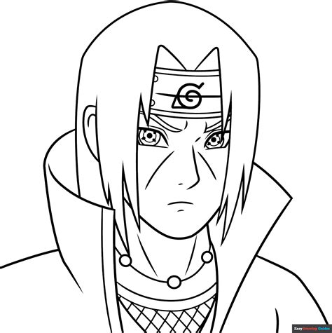 Itachi Coloring Page Easy Drawing Guides