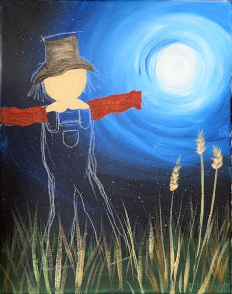 Scarecrow At Night Acrylic Painting Tutorial Tracie Kiernan